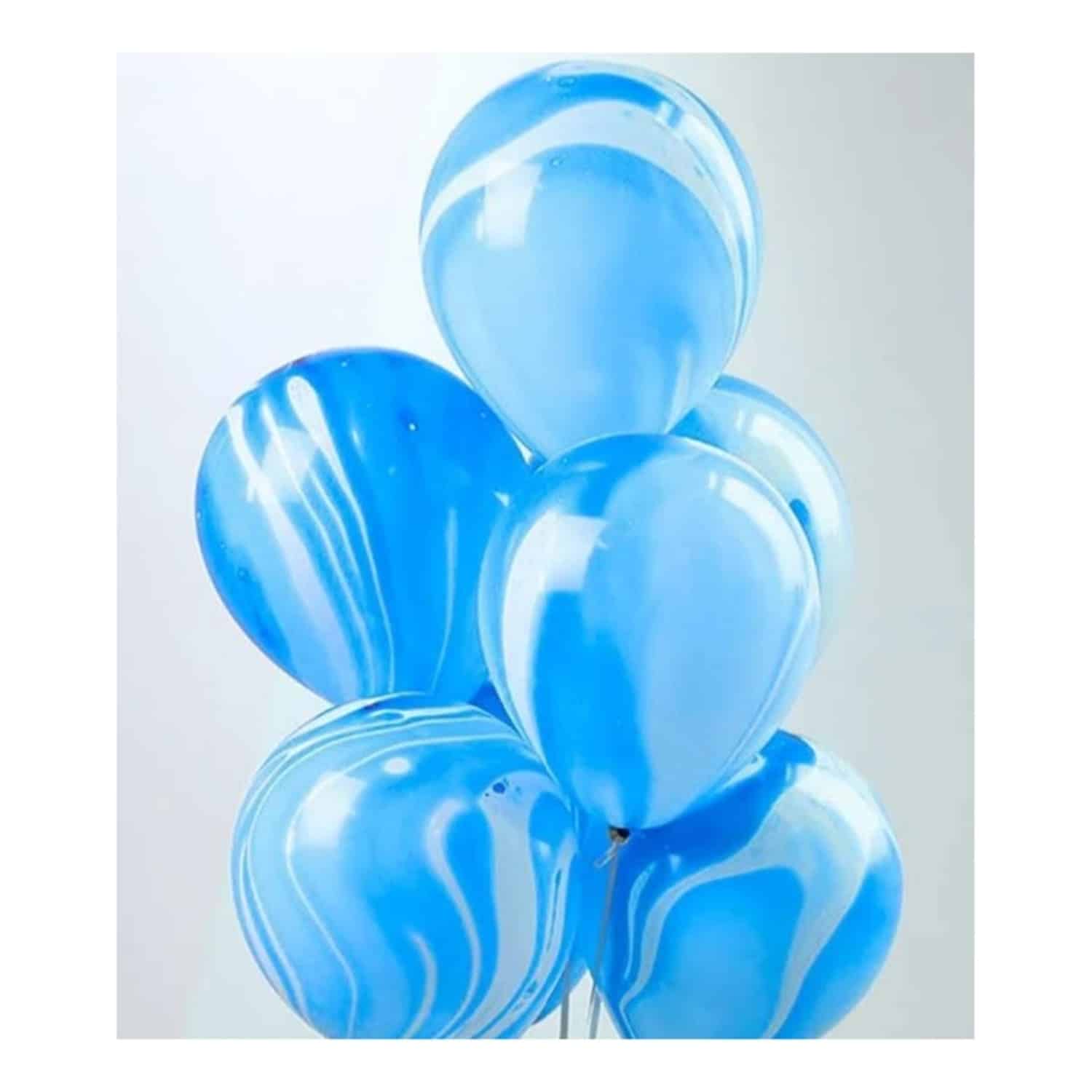 Blue Marble Latex Balloons - 12 Piece - Pretty Party Shop