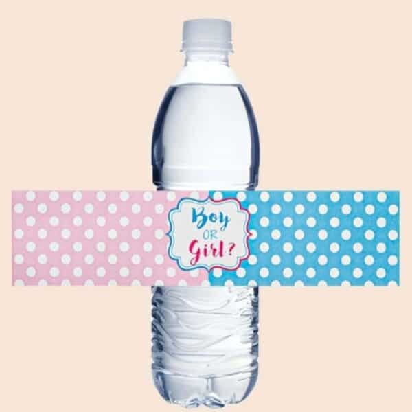 Polka dot Water Bottle Label - Pretty Party Shop