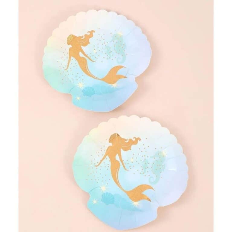Mermaid Scallop Shell Paper Plates - Pretty Party Shop