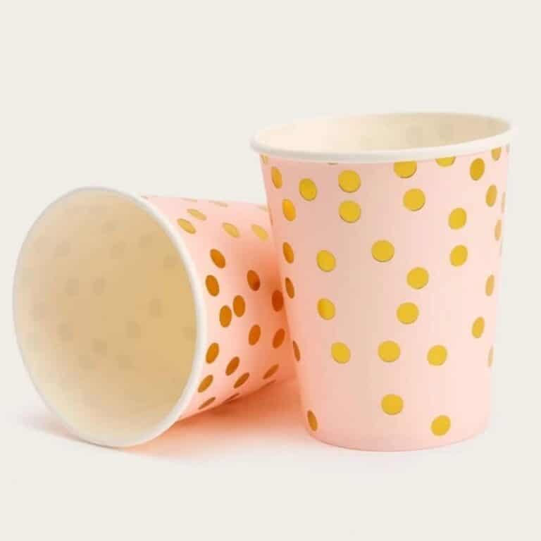 Pink and Gold Paper Cups - Pretty Party Shop