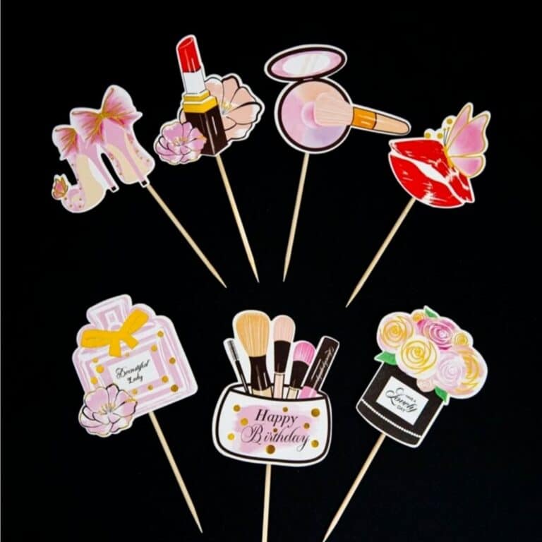 Make Up Cake Topper 7 Piece - Pretty Party Shop