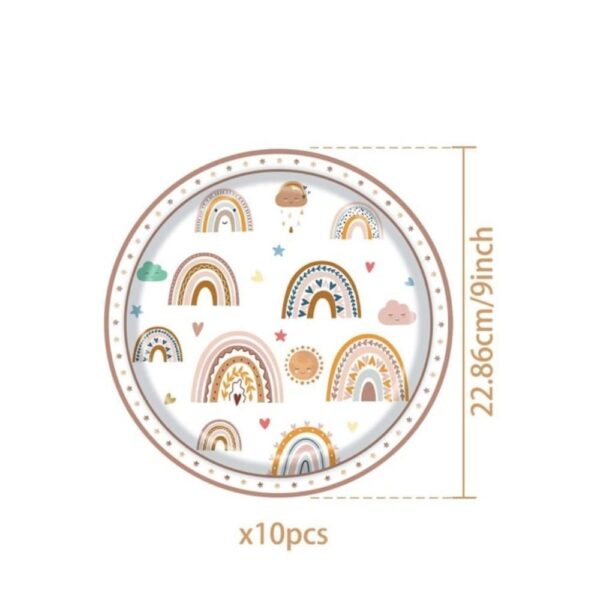 Boho Rainbow Paper Plates - Pretty Party Shop