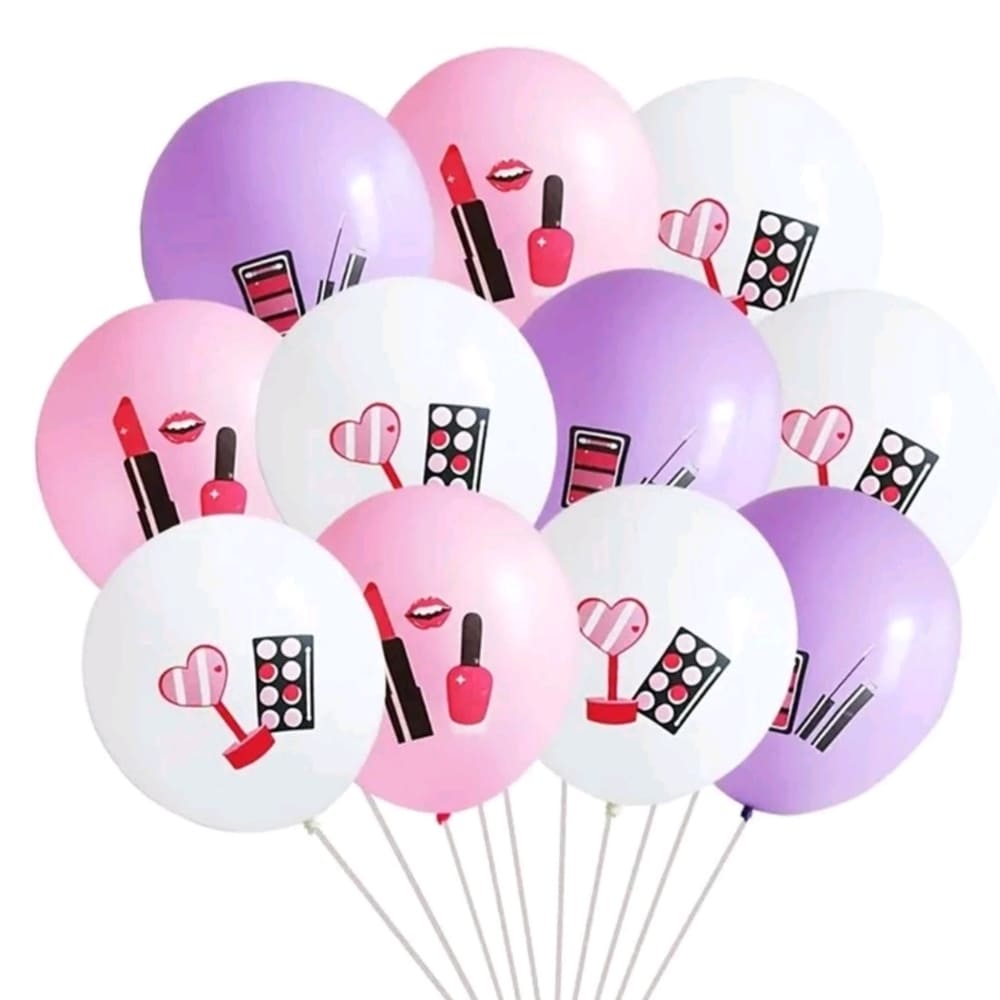 Make Up Party Latex Balloons-11 Piece - Pretty Party Shop
