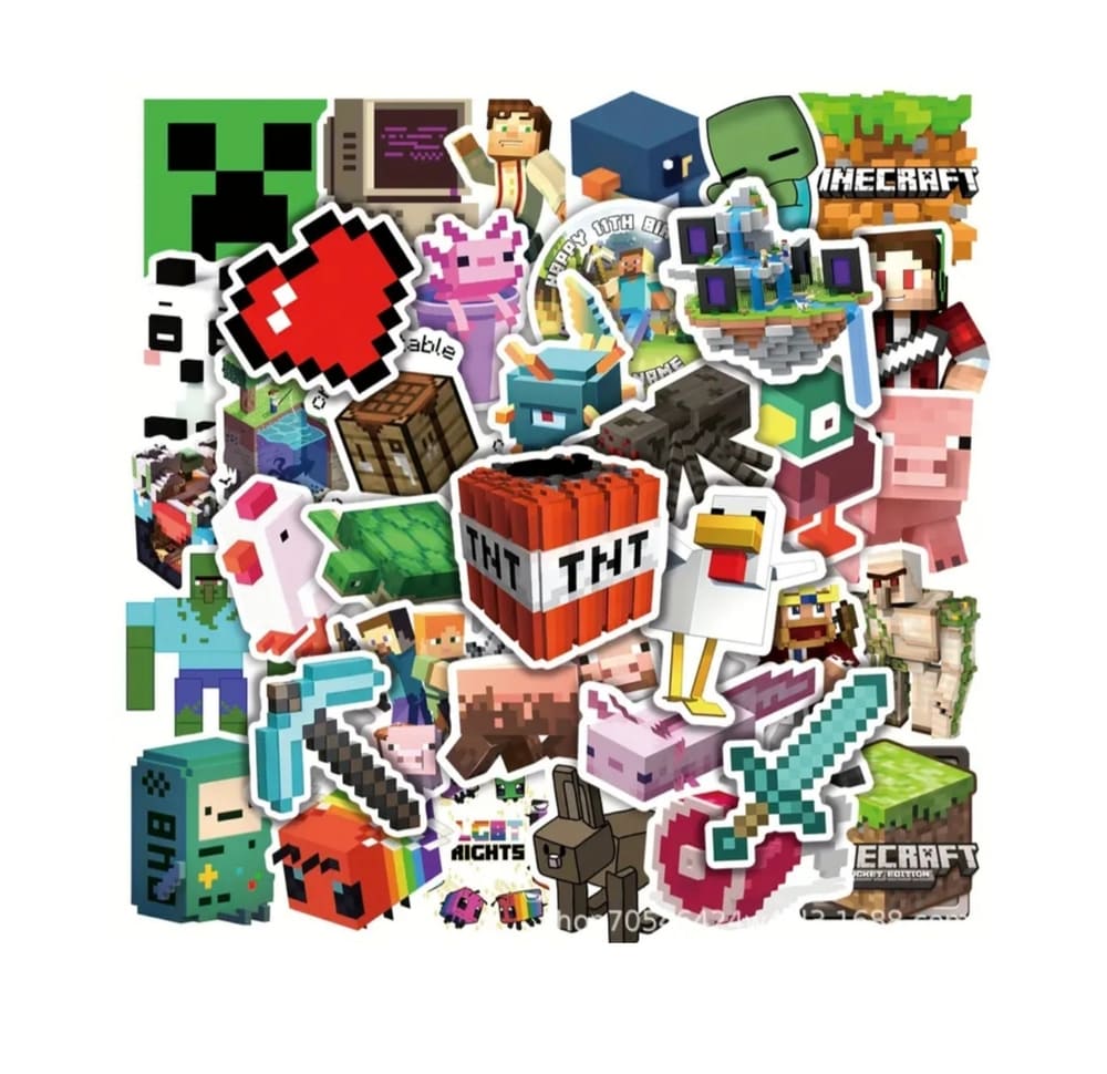 Minecraft Party Stickers-Party Favors - Pretty Party Shop
